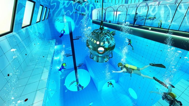 Exploring the World's Deepest Swimming Pool: Deep Dive Dubai | Wildwater Kingdom